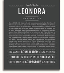 Leonora | Name Art Print – Name Stories