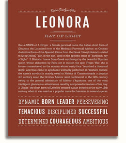 Leonora | Name Art Print – Name Stories