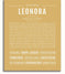 Leonora Personalized Name Meaning Art Prints – Name Stories