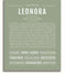 Leonora Personalized Name Meaning Art Prints – Name Stories
