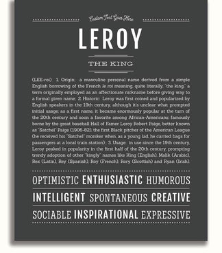 Leroy | Name Art Print – Name Stories