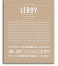 Leroy Personalized Name Meaning Art Prints – Name Stories