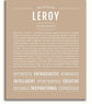 Leroy | Name Art Print – Name Stories