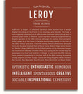 Leroy Personalized Name Meaning Art Prints – Name Stories