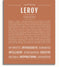 Leroy Personalized Name Meaning Art Prints – Name Stories