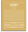 Leroy Personalized Name Meaning Art Prints – Name Stories