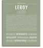 Leroy | Name Art Print – Name Stories