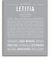 Letitia Personalized Name Meaning Art Prints – Name Stories