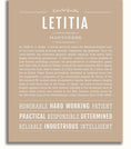 Letitia | Name Art Print – Name Stories