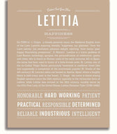 Letitia | Name Art Print – Name Stories