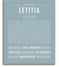 Letitia Personalized Name Meaning Art Prints – Name Stories