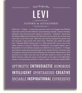 Levi Personalized Name Meaning Art Prints – Name Stories