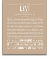 Levi Personalized Name Meaning Art Prints – Name Stories