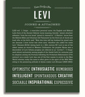Levi Personalized Name Meaning Art Prints – Name Stories