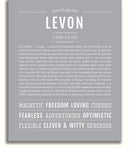 Levon Personalized Name Meaning Art Prints – Name Stories