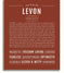 Levon Personalized Name Meaning Art Prints – Name Stories