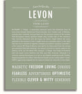 Levon Personalized Name Meaning Art Prints – Name Stories