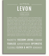 Levon Personalized Name Meaning Art Prints – Name Stories