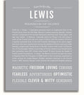 Lewis | Name Art Print – Name Stories