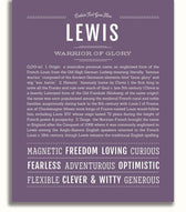 Lewis | Name Art Print – Name Stories