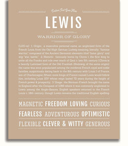 Lewis | Name Art Print – Name Stories