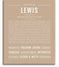 Lewis | Name Art Print – Name Stories