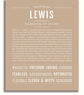 Lewis | Name Art Print – Name Stories
