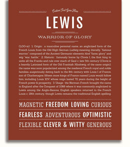 Lewis | Name Art Print – Name Stories