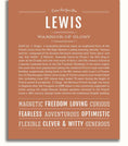 Lewis | Name Art Print – Name Stories