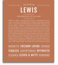 Lewis Personalized Name Meaning Art Prints – Name Stories