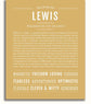 Lewis Personalized Name Meaning Art Prints – Name Stories