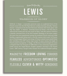 Lewis | Name Art Print – Name Stories