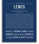 Lewis | Name Art Print – Name Stories