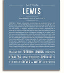 Lewis | Name Art Print – Name Stories