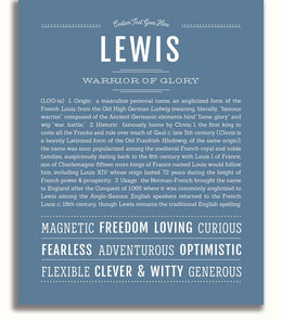 Lewis | Name Art Print – Name Stories