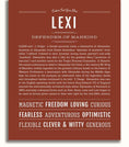 Lexi Personalized Name Meaning Art Prints – Name Stories