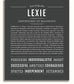 Lexie Personalized Name Meaning Art Prints – Name Stories