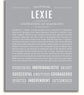 Lexie Personalized Name Meaning Art Prints – Name Stories