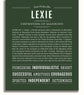 Lexie Personalized Name Meaning Art Prints – Name Stories