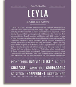 Leyla | Name Art Print – Name Stories