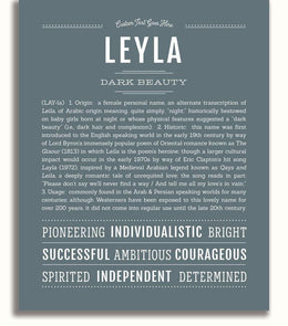 Leyla | Name Art Print – Name Stories