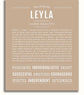 Leyla Personalized Name Meaning Art Prints – Name Stories