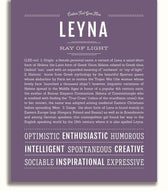 Leyna Personalized Name Meaning Art Prints – Name Stories