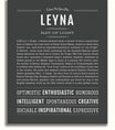 Leyna Personalized Name Meaning Art Prints – Name Stories