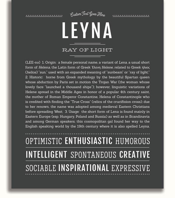 Leyna | Name Art Print - Personalized Custom Gifts – Name Stories