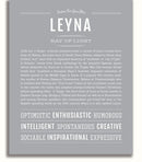 Leyna Personalized Name Meaning Art Prints – Name Stories