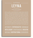 Leyna Personalized Name Meaning Art Prints – Name Stories
