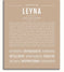 Leyna Personalized Name Meaning Art Prints – Name Stories