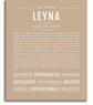 Leyna Personalized Name Meaning Art Prints – Name Stories