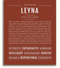 Leyna Personalized Name Meaning Art Prints – Name Stories